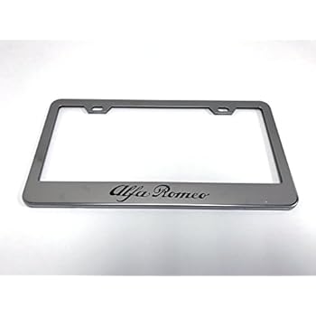 Amazon.com: Alfa Romeo Black License Plate Frame (Zinc Metal): Automotive