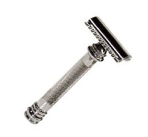 Merkur Heavy Duty Long Barber Pole Safety Razor, Chrome - Outdoor Stuffs