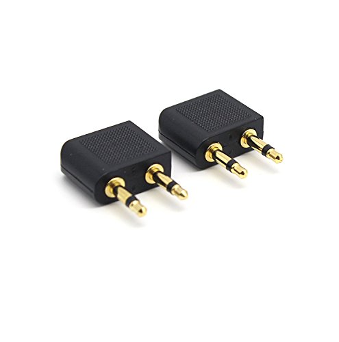 Alait 2 Pack 3.5mm Airplane Flight Headphone Audio Adapters | Widest
