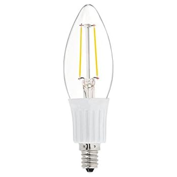 DC 12 Volt C35 E12 Warm White 2700K 2 Watt LED Filament Light Bulb MES Mini Screw Base Lamp Low ...