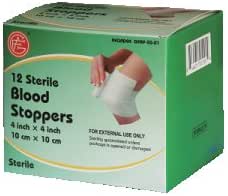 Amazon.com: Blood Stopper Dressing 4" x 4" 12/box: Home Improvement