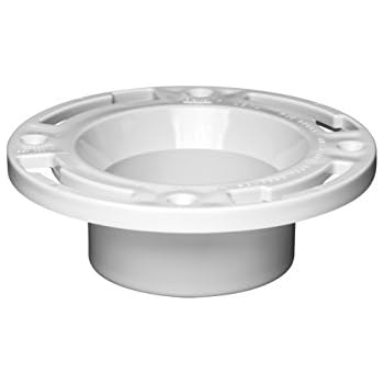 PlumBest C54402 3-Inch by 4-Inch PVC Offset Closet Flange with Plastic ...