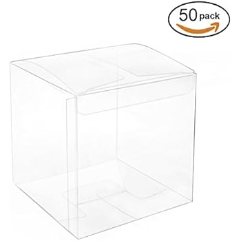 Amazon.com: Clear Plastic Box 2x2x2 inch for Gift Candy Treat Cupcake ...
