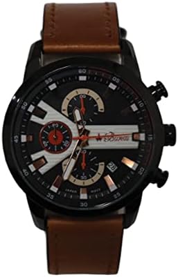 سعر Buren Leather watch BU83010M stainless steel Back With Black frame ...