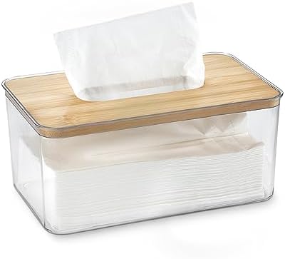 JMGO Tissue Box - Clear Dryer Sheet Container Holder,Tissue Paper Holder Box Dispenser with ...