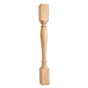 35.5 in. Decorative Turned Wood Post (Rubberwood) - Wood Moldings And ...