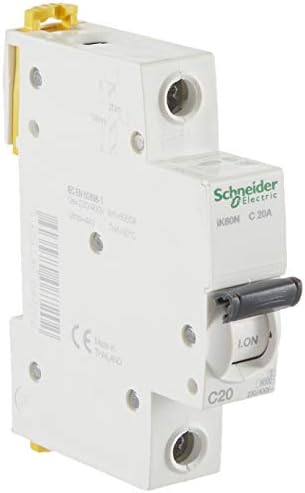 Schneider electric miniature circuit-breaker, acti9 ik60n, 1p, 20 a, c curve, 6000 a (iec 60898 ...