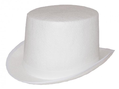 Hat Felt Top Hat White for Fancy Dress Party Accessory: Amazon.co.uk ...