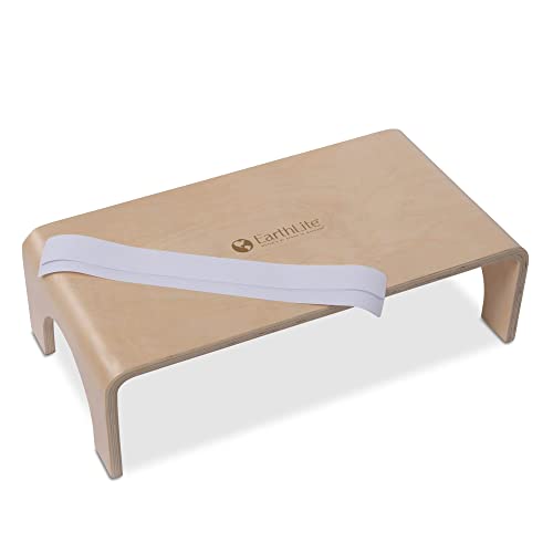 EARTHLITE Wooden Step Stool - 7'' High, Large Surface, Strong & Stable ...