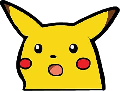 Surprised Pikachu! Slap Decal Peaker Sticker for Car Laptop Window in ...