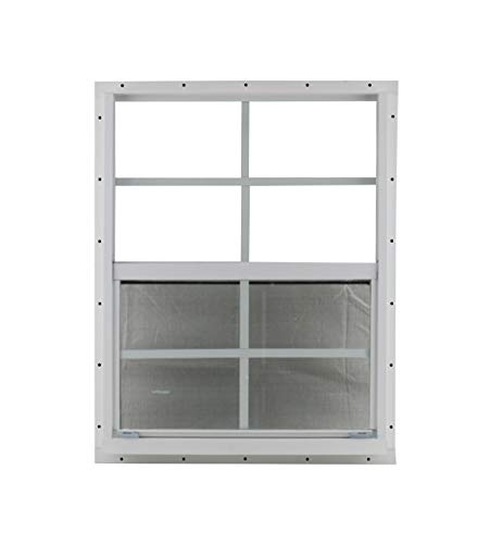 Shed Window 18" X 23" White Flush Mount, Safety/Tempered Glass Storage ...
