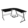 Walker Edison Ellis Modern L Shape Home Office Black Corner Computer ...