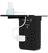 Amazon.com: USB Outlet Extender Surge Protector - with Rotating Plug, 6 ...