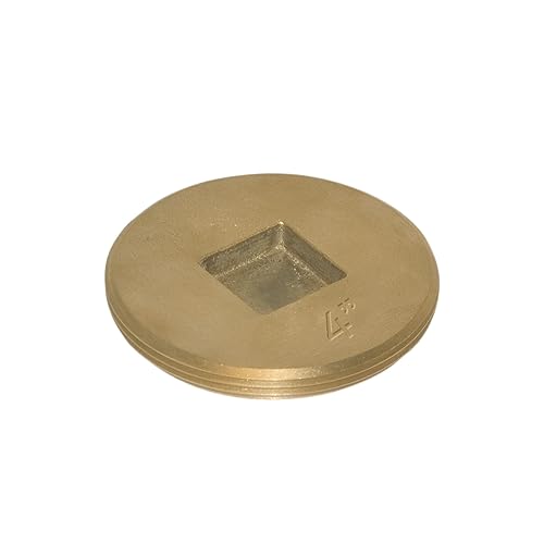 Eastman 4 Inch Cast Brass Cleanout Plug, Countersunk Design for Flush ...