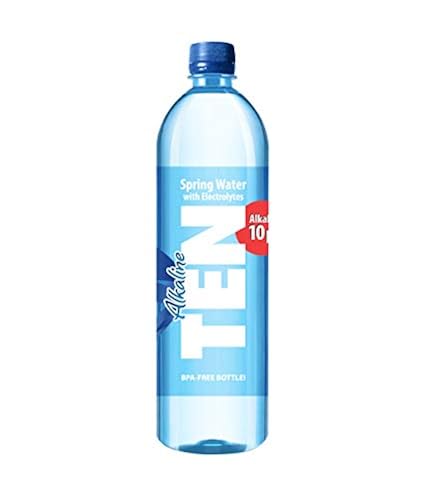 TEN Alkaline Spring Water, pH 10, High in Electrolytes,1 Liter/33.8 Fl ...