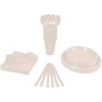 Amazon.com: 350 PCS Disposable Tableware Combo Pack INCLUDES: 50 9 ...