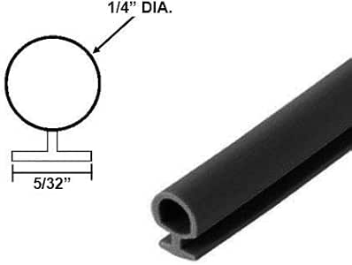 Black Bulb Type Weatherstripping for Doors and Windows, 1/4" Dia, 5/32 ...