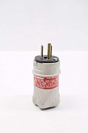 1- APPLETON ECP-1523 MODEL D 125V-AC 15A AMP 3P PLUG ECP1523 HAZARDOUS ...