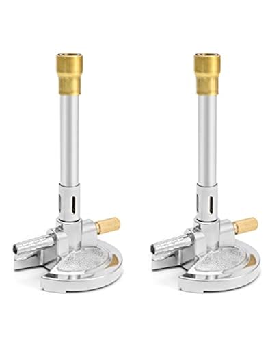 QWORK Lab Bunsen Burner with Flame Stabilizer and Gas Control for ...