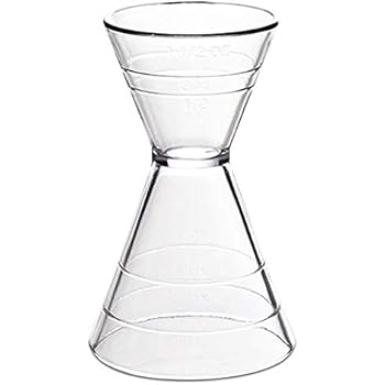 Amazon.com: Clear Plastic Super Double Jigger Shot Glass Mixed Drink ...