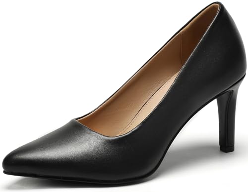 DOBOLIN Women's Heels Pointed Toe Pumps Closed Toe High Heels Stiletto ...
