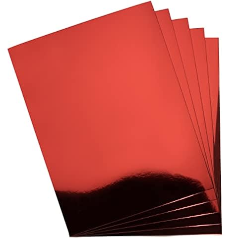 60 Red Metallic Paper Foil Mirror Card Stock Printable for Valentine ...
