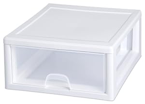 Amazon.com: Sterilite 23018006 16 Quart/15 Liter Stacking Drawer, White ...