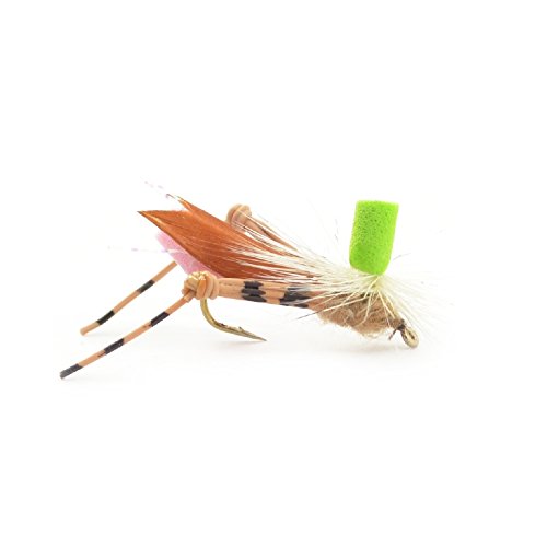 6 Foam Body Hopper Grasshopper Trout Fly Fishing Flies Assortment - 6 ...