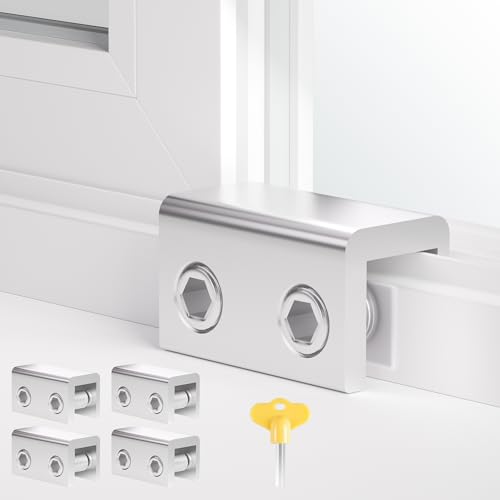 Window Locks, 4 Sets Premium Sliding Window Locks Security Up and Down ...