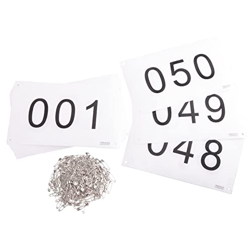 TRIWONDER Tyvek Running Bib Competitor Numbers with Safety Pins ...