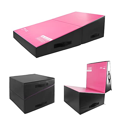 Kangaroo Hoppers Incline Gymnastics Mat, 48”x24”x14” Folding Wedge for ...