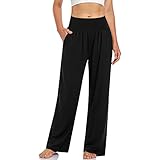 UEU Women's Casual Loose Wide Leg Cozy Pants Yoga Sweatpants Comfy High ...