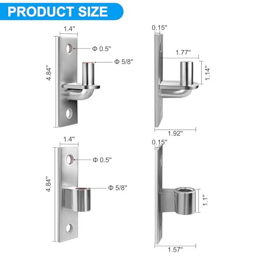 Wall Mount Flat Back Chain Link Fence Gate Hinge - 5/8 Hinge Pin 2 Pack ...