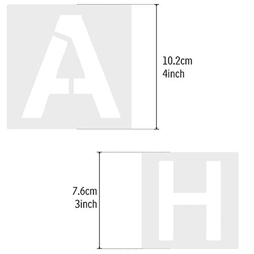 42 PCS 4 Inch Letter Stencils, Interlocking Letter and Number Stencils ...