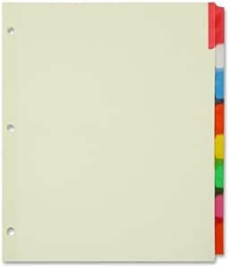 Amazon.com : Ring Binder Indexes, 8-Tabs, 11"x8-1/2", Color: Assorted ...