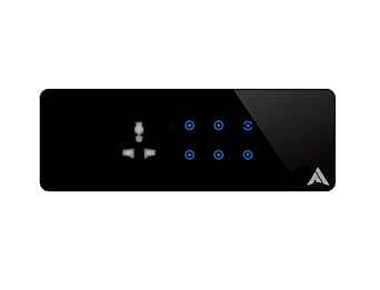 AIT SMART AUTOMATION 6 Gang With 1 Socket Touch panel Switch(1 Heavy ...