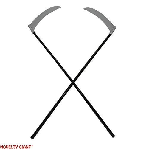 Giant Plastic Grim Reaper Scythe Costume Accessory Prop Silver, Black ...