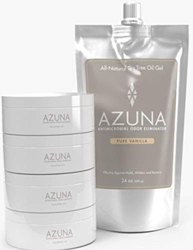 AZUNA Antimicrobial Odor Eliminator, Pure Vanilla Scent, Whole Home Kit ...