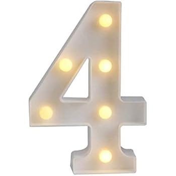 Amazon.com: Pooqla Decorative Led Light Up Number Letters, White ...