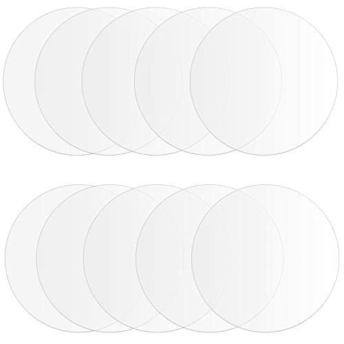PINGEUI 10 Pack 10 Inch Clear Acrylic Disks, Transparent Round Acrylic ...