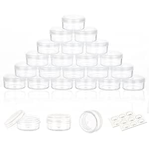 Amazon.com : Tiny Sample Containers 3 Gram Sample Jars 25pcs Makeup ...