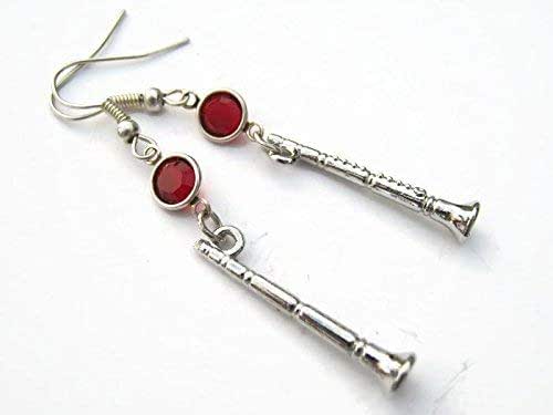 Amazon.com: Clarinet or Oboe Birthstone Earrings, Personalized Music ...