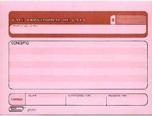 Vale Provisional De Caja Printaform 2051 1/4 Cta. 50 Hjs.Rosa C/3 ...