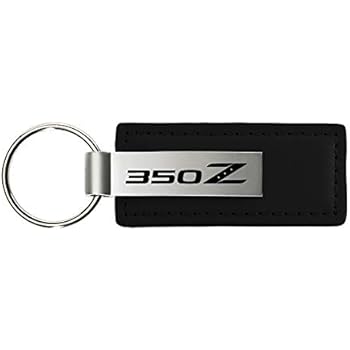 Amazon.com: Nissan 350Z Black Leather Key Chain With Silver Metal Strip ...
