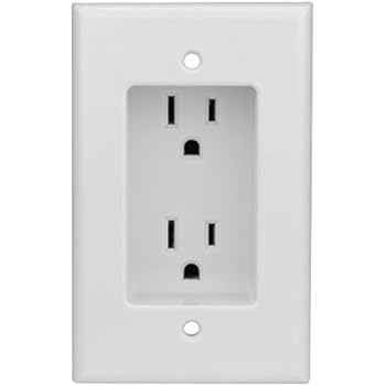 Leviton 688-W 15 Amp, 125 Volt, 1 Gang Recessed Single Receptacle ...