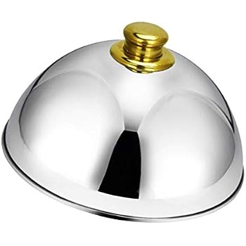 Amazon.com | Cheftor 10" Polished Stainless Steel Cloche Dome Plate and ...