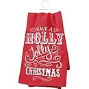 Amazon.com: Primitives by Kathy Holly Jolly Dish Towel, Red/White, 28 ...