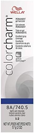 Color Charm Wella Permanent Gel Hair for Gray Coverage 8A Light Ash ...