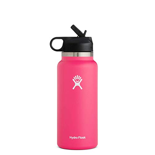 Hydro Flask Water Bottle - Wide Mouth Straw Lid 2.0 - 32 oz, Watermelon ...