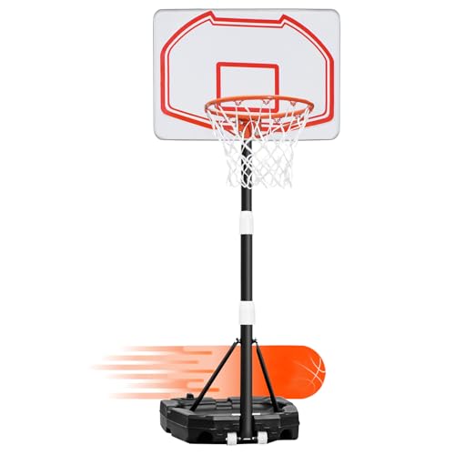 WIN.MAX Kids Basketball Hoop 29 in Backboard, 3.2 to 7.2FT Adjustable ...